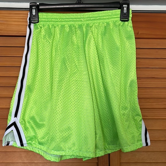 Shorts | Neon Green Girls Athletic Shorts With Black And White Stripe ...